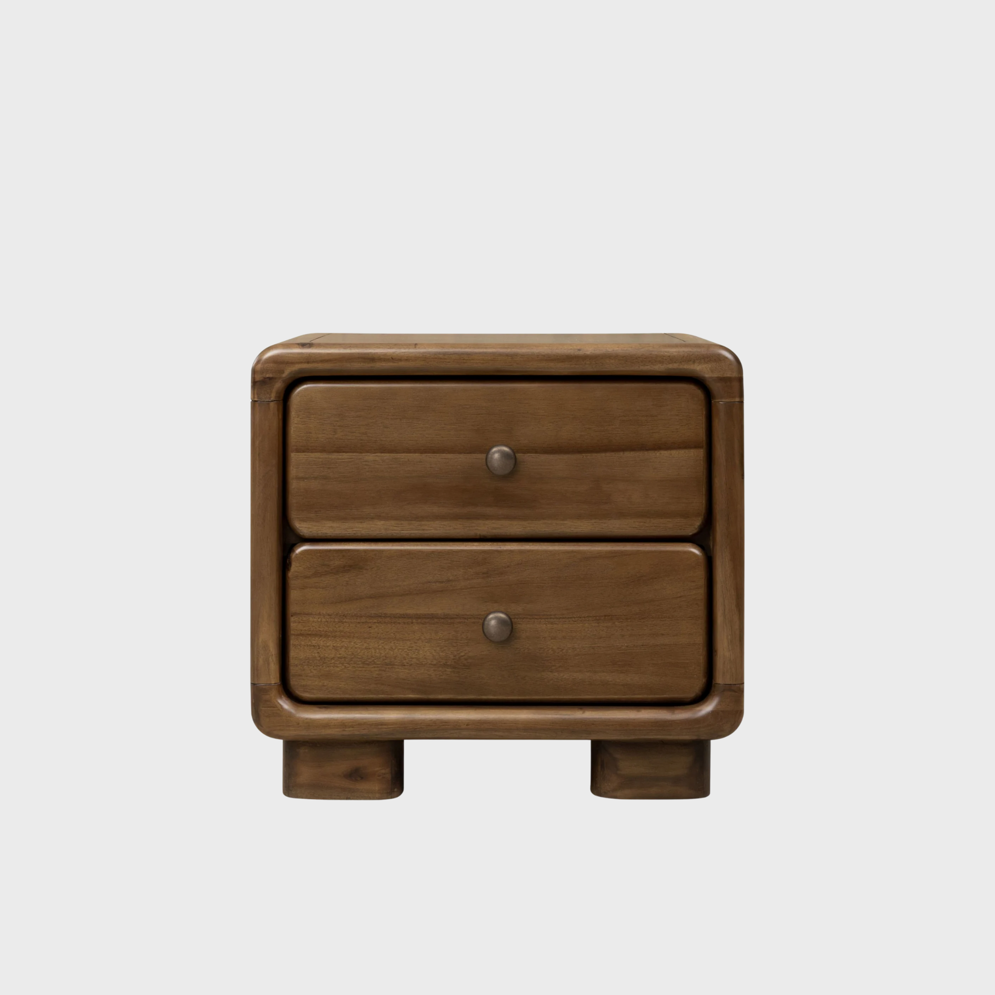 Boka Two-Drawer Acacia Wood Nightstand – Ayla Furniture